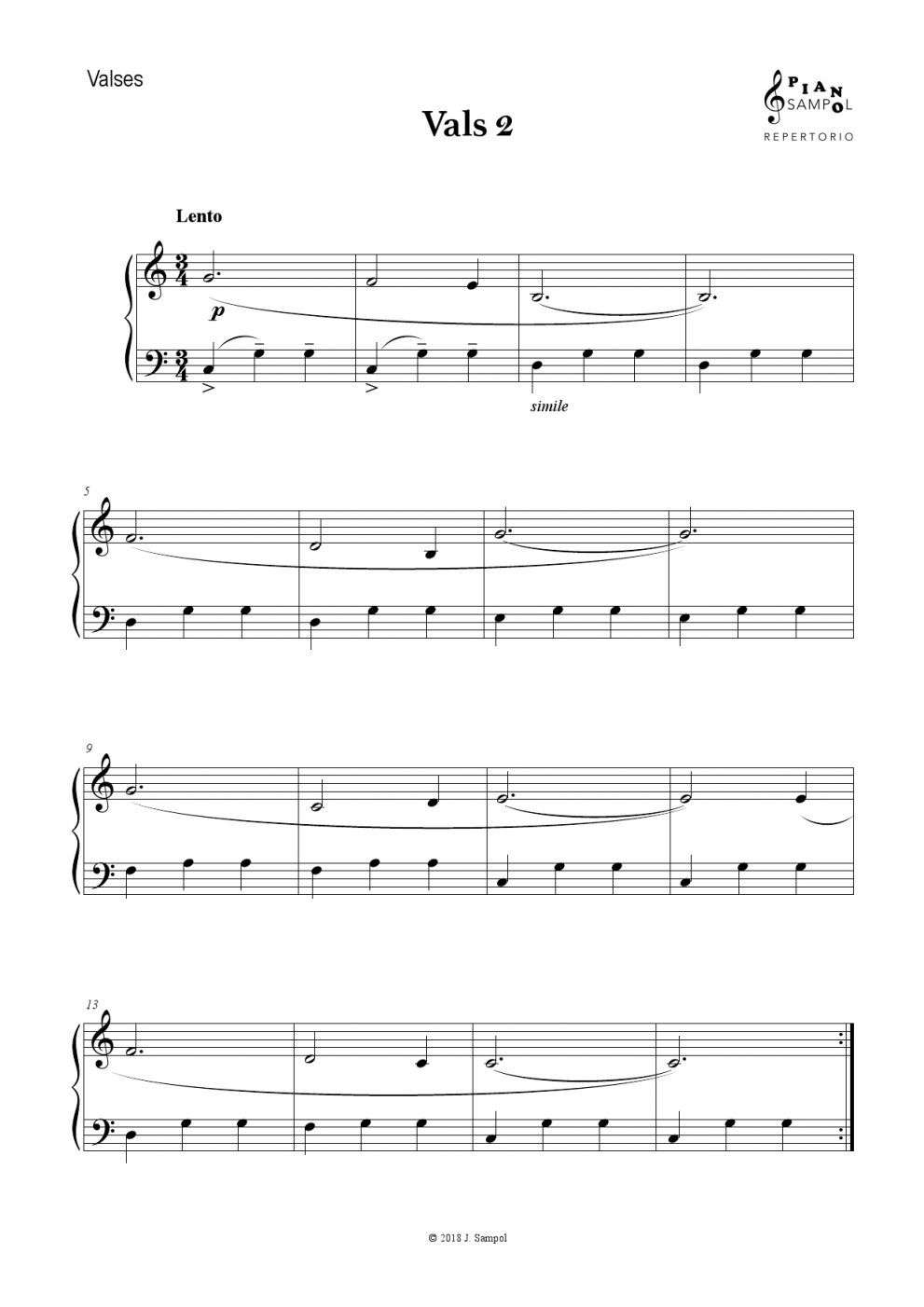 Vals 02 – Descargar partitura PDF piano – Material de Música